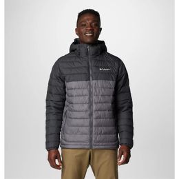 Columbia Herren Steppjacke &raquo;Powder Lite II Hooded Jacket&laquo; mit Rei&szlig;verschluss, in normaler L&auml;nge, w&auml;rmereflektierendes Material grau XL (52/54)