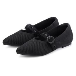 Lascana Damen Lascana Ballerina mit spitz zulaufender Form im klassischen Design schwarz 36