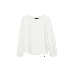 s.Oliver BLACK LABEL Damen s.Oliver BLACK LABEL Sweater, mit Bindeband am Saum und mit Viskose wei&szlig; 42