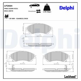 DELPHI Bremsbelagsatz, Scheibenbremse lp2664 f&uuml;r Suzuki