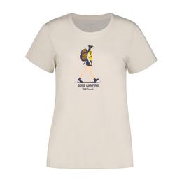 Icepeak T-Shirt Damen Gr&ouml;&szlig;e L creme / dunkelblau / gelb