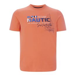 Jan Vanderstorm T-Shirt 'Svenhelm' Herren Gr&ouml;&szlig;e XL navy / hellorange / naturwei&szlig;