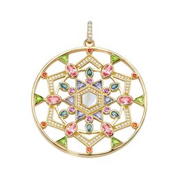 Giorgio Martello Milano Anh&auml;nger Damen Gr&ouml;&szlig;e 45 gold / gr&uuml;n / lila / pink