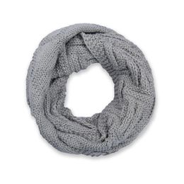styleBREAKER Tube Scarf 'Strick Loop mit Gitter und Rippenmuster' female size One size Light grey