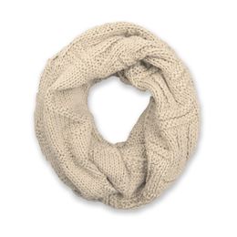 styleBREAKER Tube Scarf 'Strick Loop mit Gitter und Rippenmuster' female size One size Beige