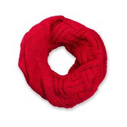 Stylebreaker Schlauchschal 'Strick Loop mit Gitter und Rippenmuster' Damen Gr&ouml;&szlig;e One Size rot