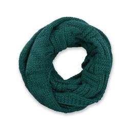 styleBREAKER Tube Scarf 'Strick Loop mit Gitter und Rippenmuster' female size One size Petrol