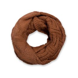 Stylebreaker Schlauchschal 'Strick Loop mit Gitter und Rippenmuster' Damen Gr&ouml;&szlig;e One Size cognac
