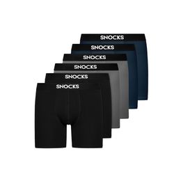 SNOCKS Boxer shorts male size XXL Dark blue / Grey / Black