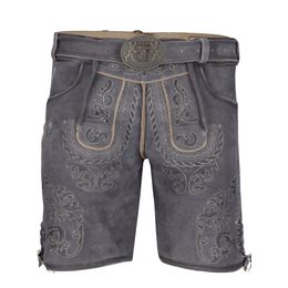Falkenrieder Traditional Pants 'Lederhose Herren aus echtem Ziegen-Wildbockleder' male size 62 Grey