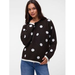 Vero Moda Maternity Umstand Pullover Damen Gr&ouml;&szlig;e L dunkelbraun / wei&szlig;