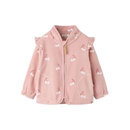 Lil'atelier Fleecejacke M&auml;dchen Gr&ouml;&szlig;e 98 rosa / wei&szlig;