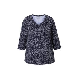 Ulla Popken Shirt female size 7XL/8XL Night blue / White