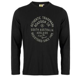 ROADSIGN australia Shirt 'Langarmshirt Trademark mit Frontprint aus Baumwolle' male size M Black