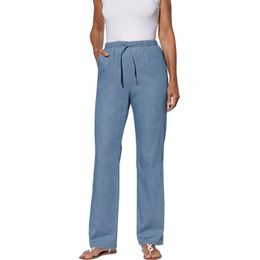 Damen Jeans mit weitem Bein blue-bleached, Gr&ouml;&szlig;e 46
