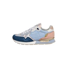 Pepe Jeans Sneaker 'Brit Back W' Damen Gr&ouml;&szlig;e 36 hellblau / dunkelblau / rosa / wei&szlig; Sommerschuhe