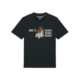Watapparel T-Shirt 'And It Burns' Herren Gr&ouml;&szlig;e XXXL cognac / schwarz / offwhite