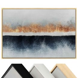 Leinwandbild Goldener Horizont Aquarell