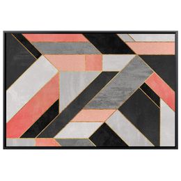 Leinwandbild Geometrie Rosa und Gold