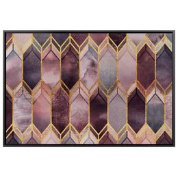 Leinwandbild Glasmalerei geometrisch Ros&eacute; Gold