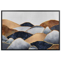 Leinwandbild Goldene Berge Aquarell