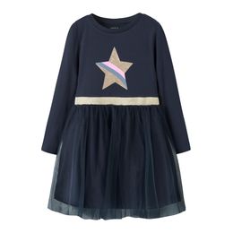 name it Kleid 'NMFNastar' M&auml;dchen Gr&ouml;&szlig;e 122 blau / gold / mauve / hellpink