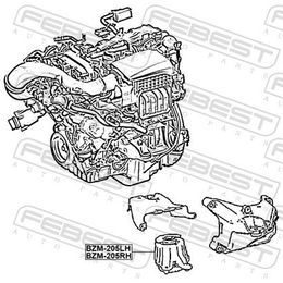 FEBEST Lagerung, Motor bzm205lh links f&uuml;r Mercedes