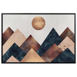 Leinwandbild Geometrische Berge Bronze