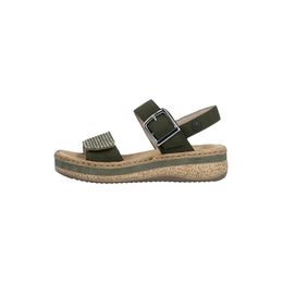 Rieker Sandale 'Rimo-Sandalen aus Leder mit Keilabsatz' Damen Gr&ouml;&szlig;e 38 gr&uuml;n