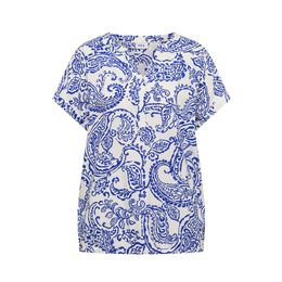 Cecil Bluse mit Split Neck und Print Damen Gr&ouml;&szlig;e XXXL wei&szlig;