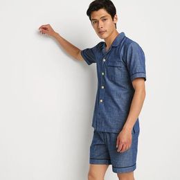 LANDS' END Essenzielle Popelin-Pyjamashorts f&uuml;r Herren, Herren, size: regular, Blau, Baumwolle, by Lands' End