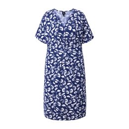 Ulla Popken Kleid Damen Gr&ouml;&szlig;e 46/48 dunkelblau / wei&szlig; Sommerkleid