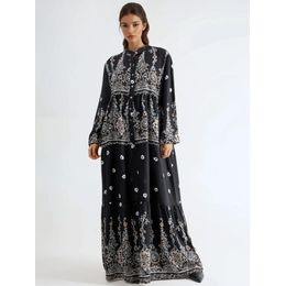 Hiccup Maxi Kleid Damen Gr&ouml;&szlig;e 38 braun / schwarz / naturwei&szlig; Sommerkleid