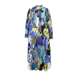 Ulla Popken Shirt Dress female size 50/52 Royal blue / Apple / Black / White