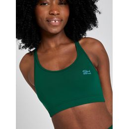 SPORTKIND Bra 'Crossed Straps' girl size 152 Dark green
