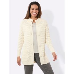 WITT Damen Longstrickjacke mit Taschen, champagner, Gr&ouml;&szlig;e 44