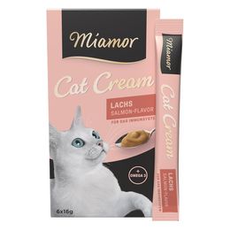 Miamor Cat Cream Lachs Katzensnacks ohne Zuckerzusatz 24x15g