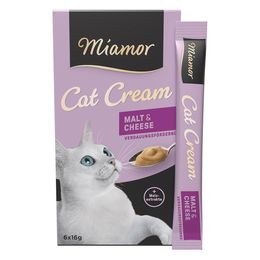Miamor Cat Cream Malt & Cheese Katzensnacks ohne Zuckerzusatz 24x15g