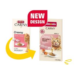 animonda Carny Adult Creamy mit Lachs + Taurin Katzensnacks mit Taurin 30x15g