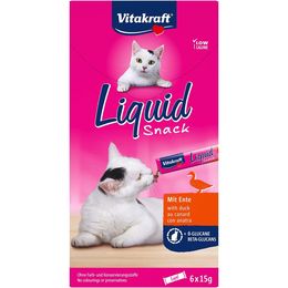 Vitakraft Cat liquid Snack Ente und Beta-Glucane Katzensnacks zuckerfrei 18x15g