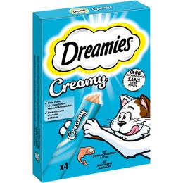 Dreamies Creamy mit Lachs Katzensnacks ohne Zuckerzusatz 44x10g