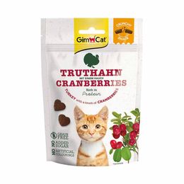 Gimcat Crunchy Snacks Truthahn mit Cranberries Katzensnacks getreidefrei 12x50g