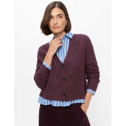 Brax Damen Strickjacke Style ALICIA blackberry violet, dunkles lila, Gr. 48