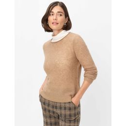 Brax Damen Strickpullover Style LESLEY walnut, Beige, Gr. 34