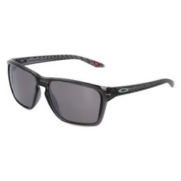 Oakley OO9448 SYLAS | Herren-Sonnenbrille | Fassung: Vollrand, Eckig, Kunststoff, Grau Transparent | Glasfarbe: Grau Spiegel Silber
