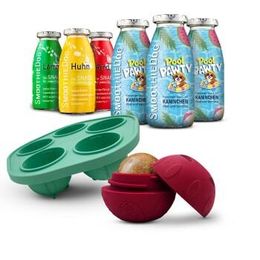 SmoothieDog Summer-Edition 3x 250 ml + Klassik-Paket 3x 250 ml + Schleckball 1 St&uuml;ck