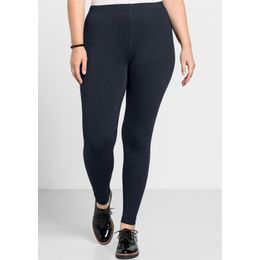 sheego Damen Leggings mit Gummizugbund, tiefblau, Gr&ouml;&szlig;e 56