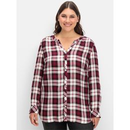 sheego Damen Karobluse, Rot, Gr. 56, Blusen langarm, Material: Viskose
