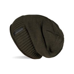 styleBREAKER M&uuml;tze 'Feinstrick Beanie mit Teddyfleece' Damen Gr&ouml;&szlig;e 56/61 tanne