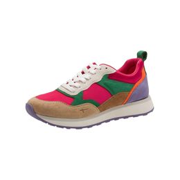 Tamaris Sneaker Damen Gr&ouml;&szlig;e 38 dunkelbeige / taubenblau / jade / pink Sommerschuhe